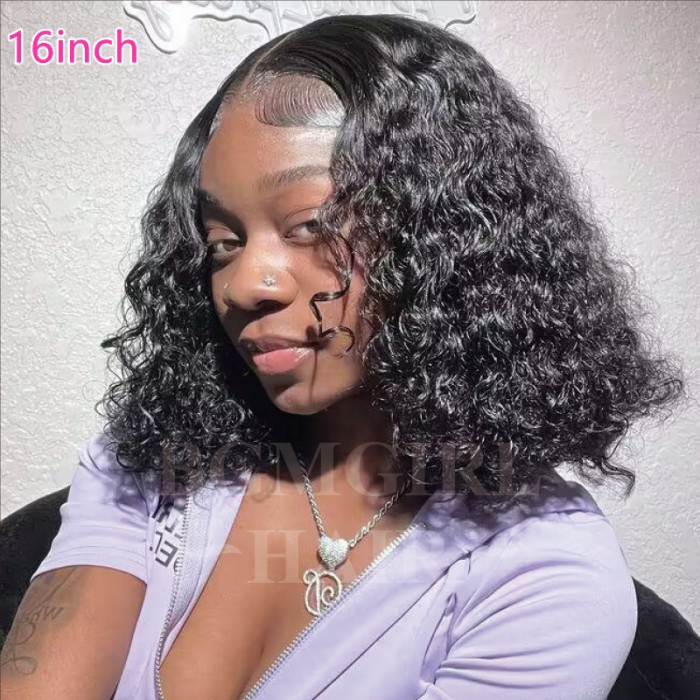 Short Bob Water Wave Wear & Go Glueless 180% HD Lace Closure Wig | BGM ...