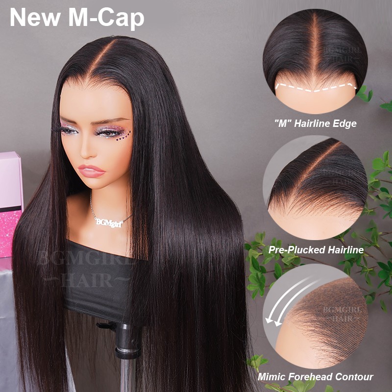 M-cap Straight 9×6 HD Lace Wear Go Glueless Wig Pre-Bleached Tiny Knots ...
